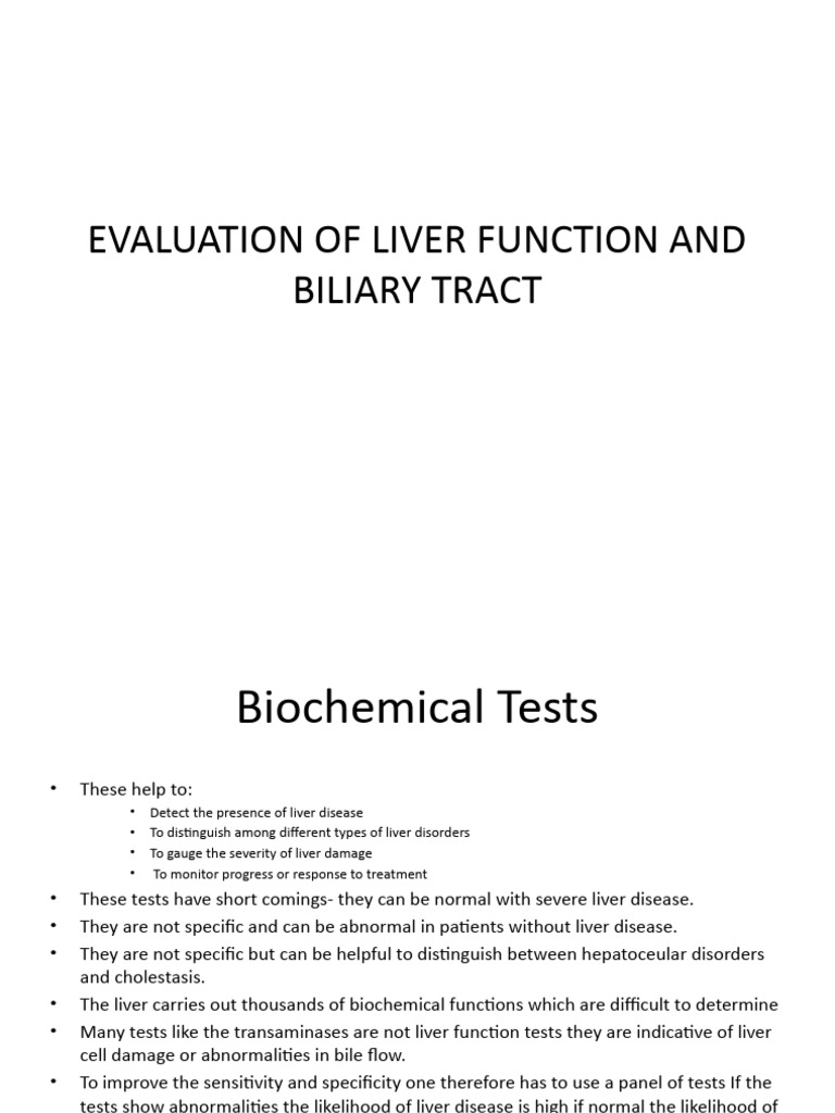 Evaluation of Liver Function and | PDF | Liver | Cirrhosis