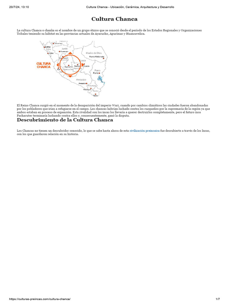Cultura Chanca: Historia y Aportes | PDF | Imperio Inca | Pueblos ...