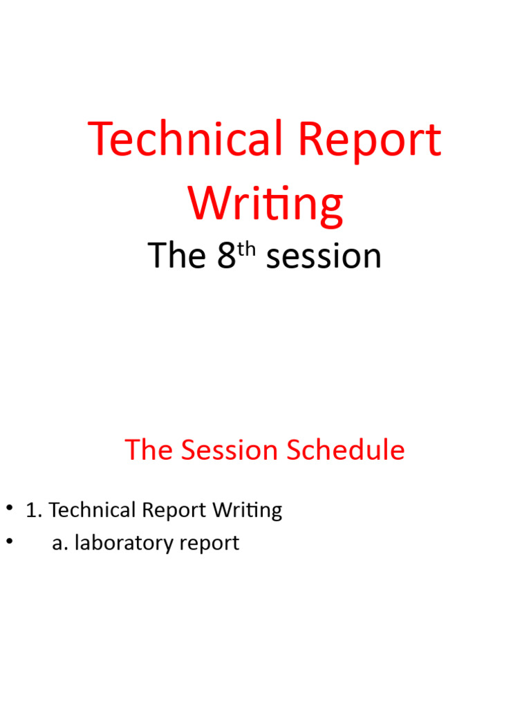 8th Session-Technical Report Writing | PDF