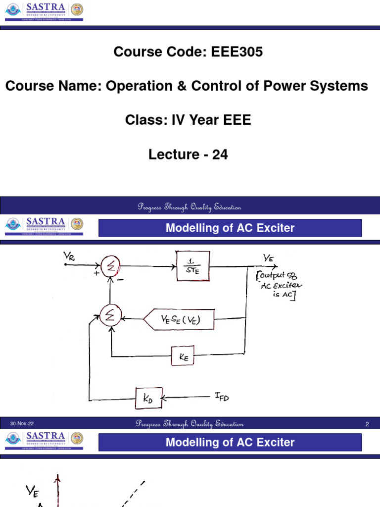 UNIT III - OPCON - LECTURE 24 - AC Exciter Model | PDF | Rectifier ...
