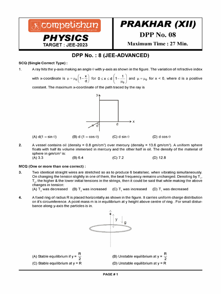 DPP-08 Physics | PDF