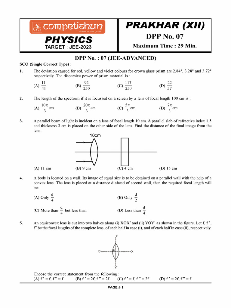 DPP-07 Physics | PDF
