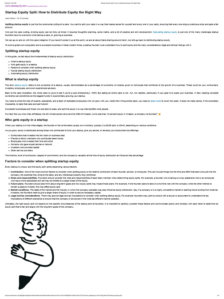 Startup Equity Split - How To Distribute Equity The Right Way - Reader ...
