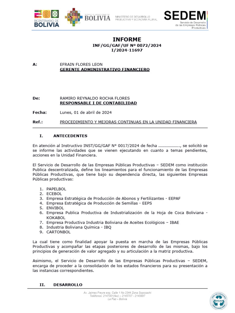 Mejoras en la Unidad Financiera SEDEM | PDF | Presupuesto | Contabilidad