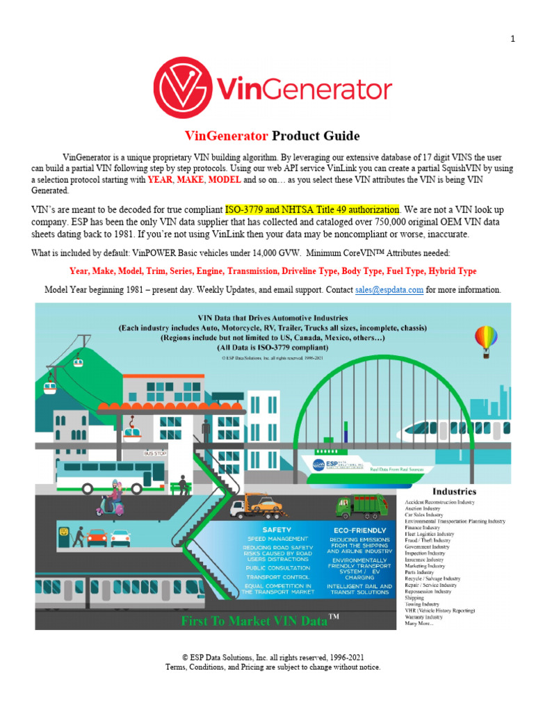 VIN Generator Product Guide NP 2021 2 | PDF | Wheeled Vehicles ...