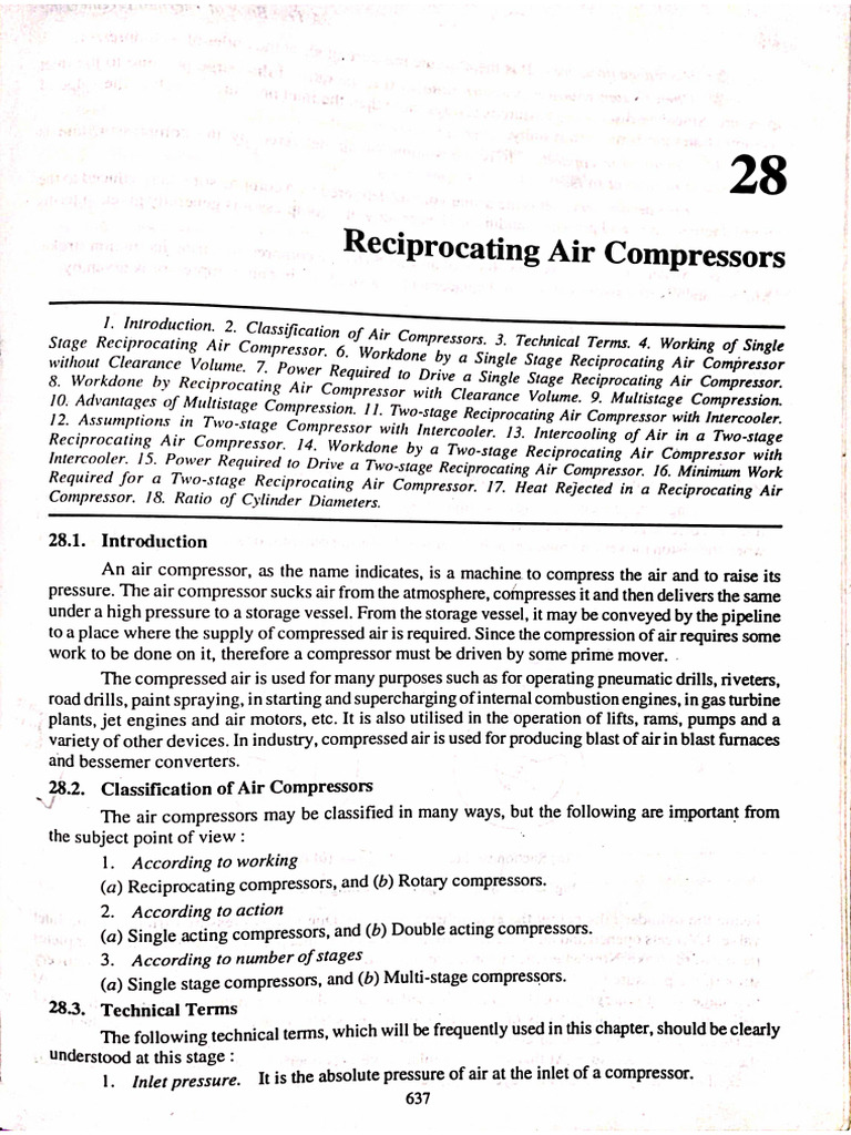 Reciprocating and Rotary Compressor | PDF