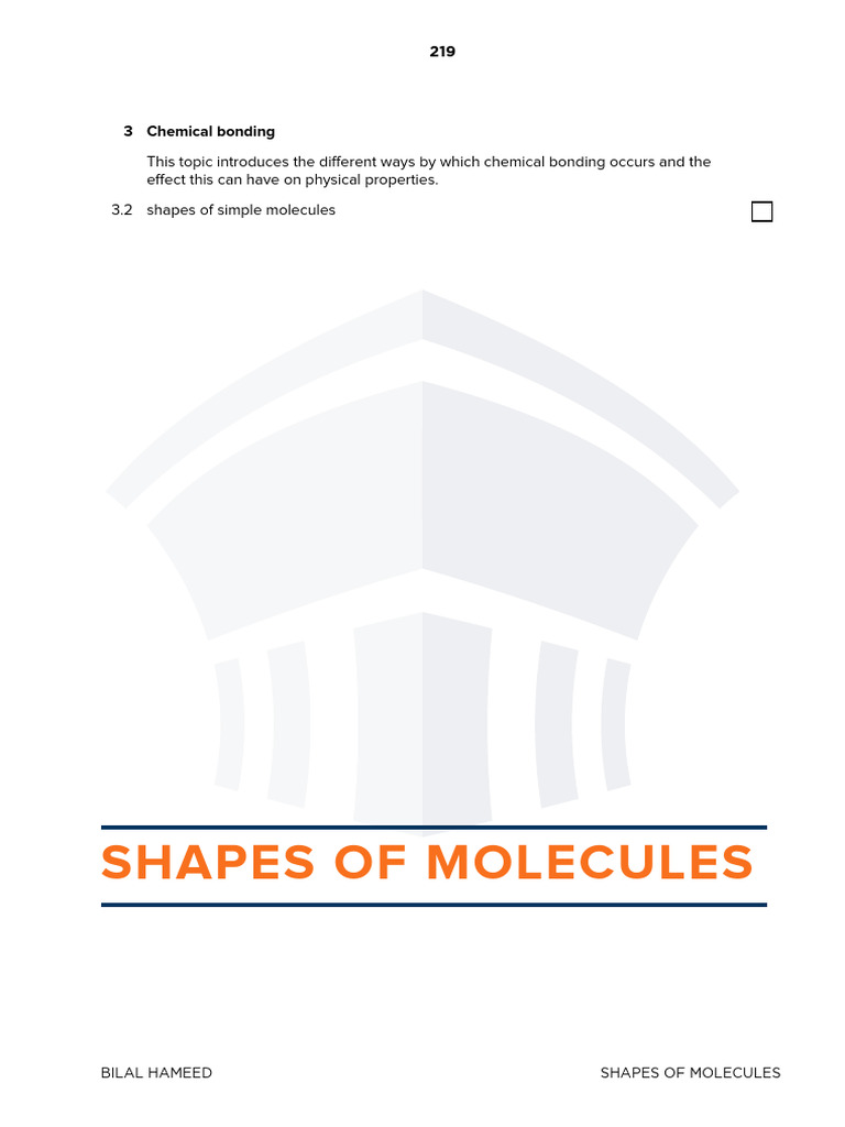 5 Shapes of Molecules Notes | PDF | Chemical Bond | Intermolecular Force