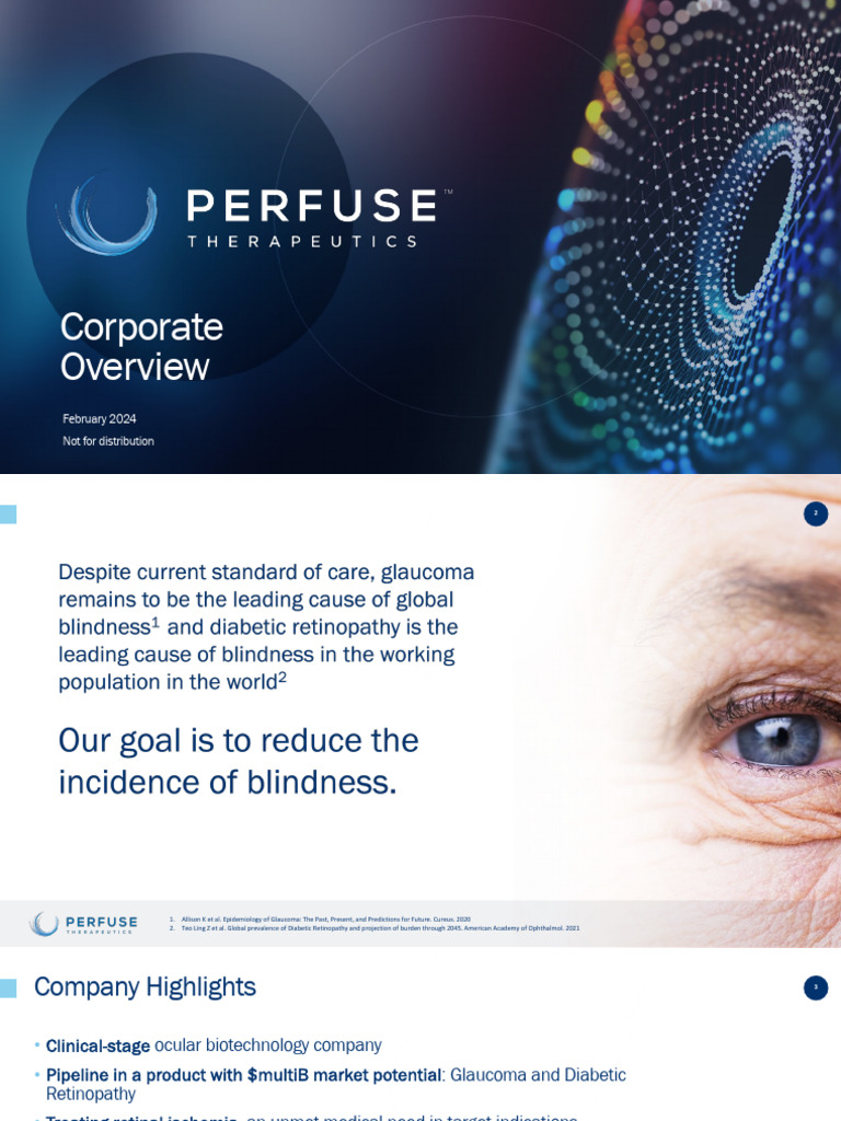 Perfuse Therapeutics NonConfidential Deck - Feb 2024 | PDF | Glaucoma ...