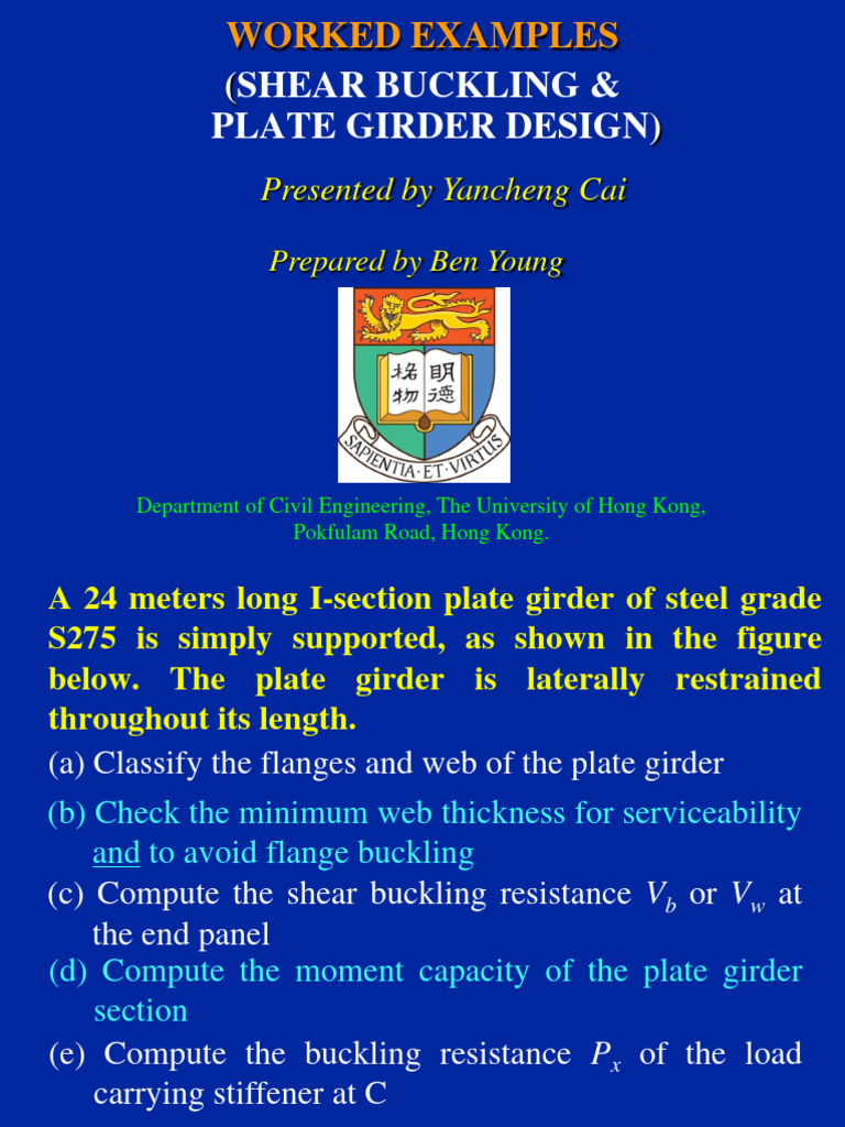 Plate Girder Design and Buckling Analysis | PDF | Buckling | Structural ...