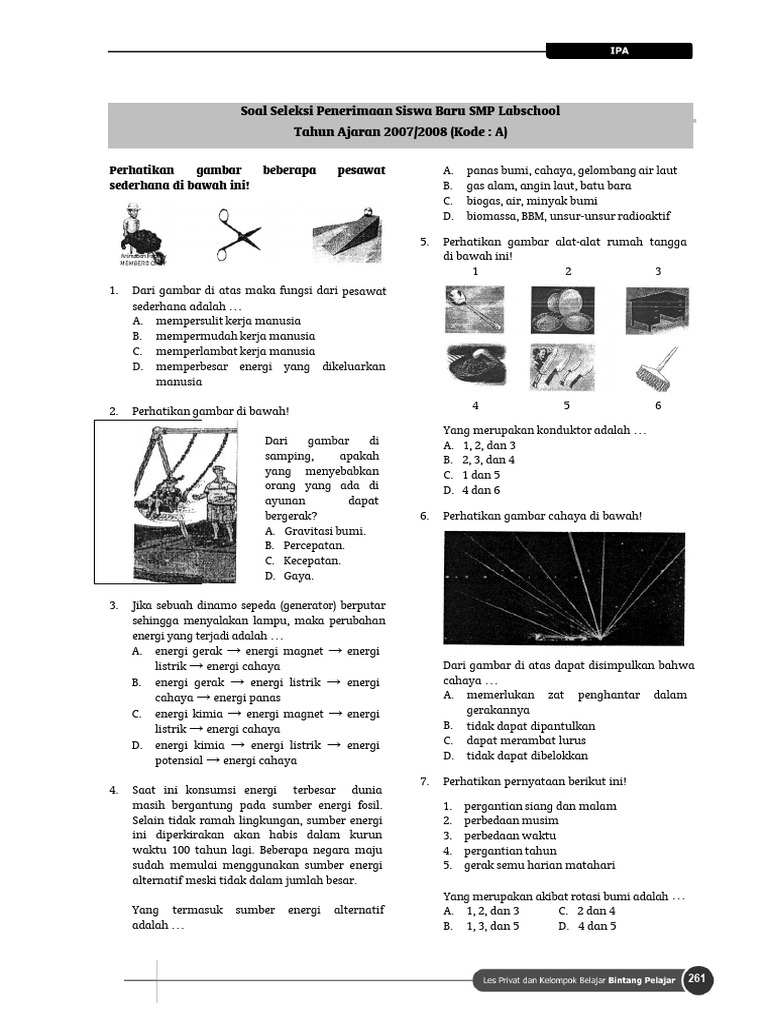 IPA - Sukses Tembus SMP Labschool (P3 Juli - P2 Agustus 2020) | PDF