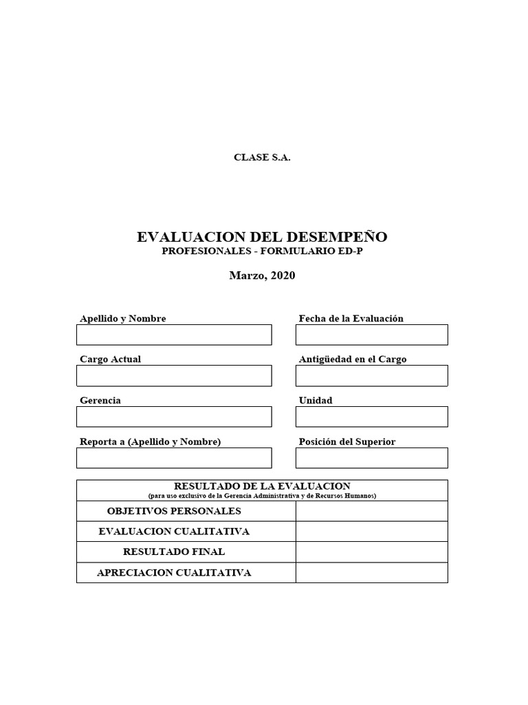 Formulario ED-P | PDF | Business | Evaluación