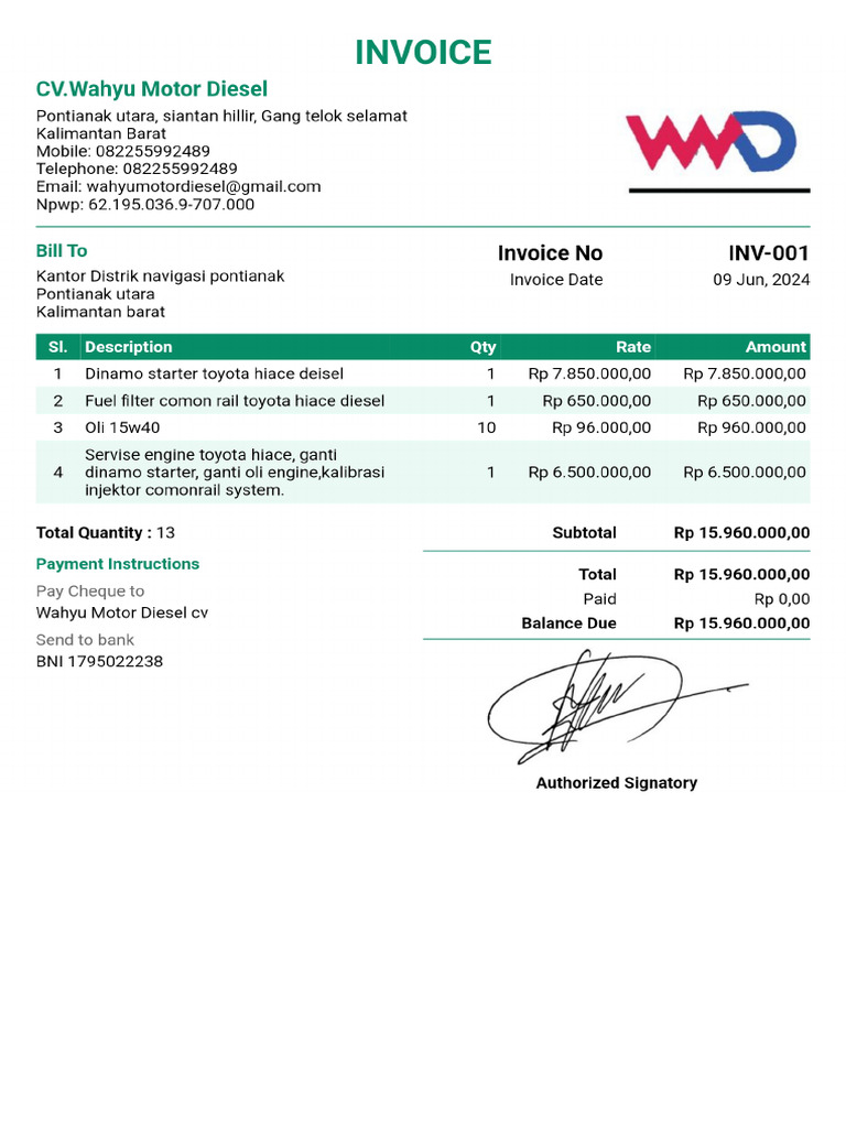 Invoice INV 001 | PDF