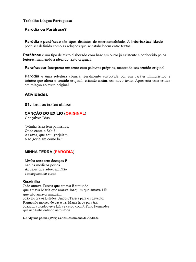 Atividade TV Educa Ipojuca - Língua Portuguesa - 6°ano (Aula 014) | PDF ...