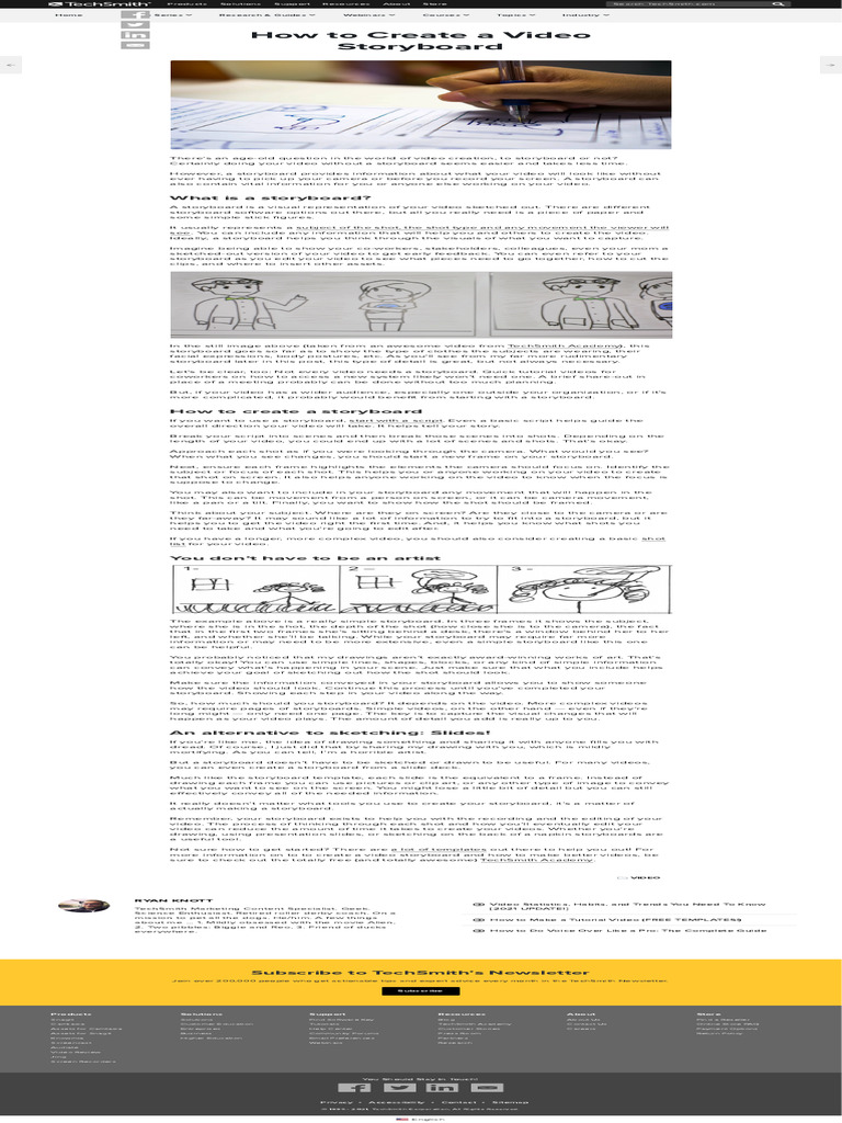 How To Create A Video Storyboard - TechSmith Tutorials | PDF | Video | Information
