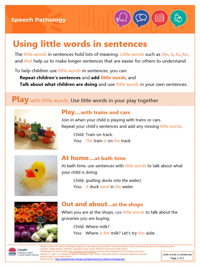 Using Little Words in Sentences | PDF | Creative Commons License ...
