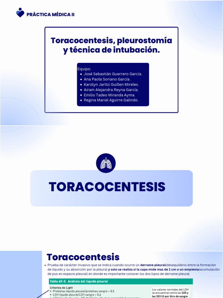 Toracocentesis y técnica de intubación. | Descargar gratis PDF ...