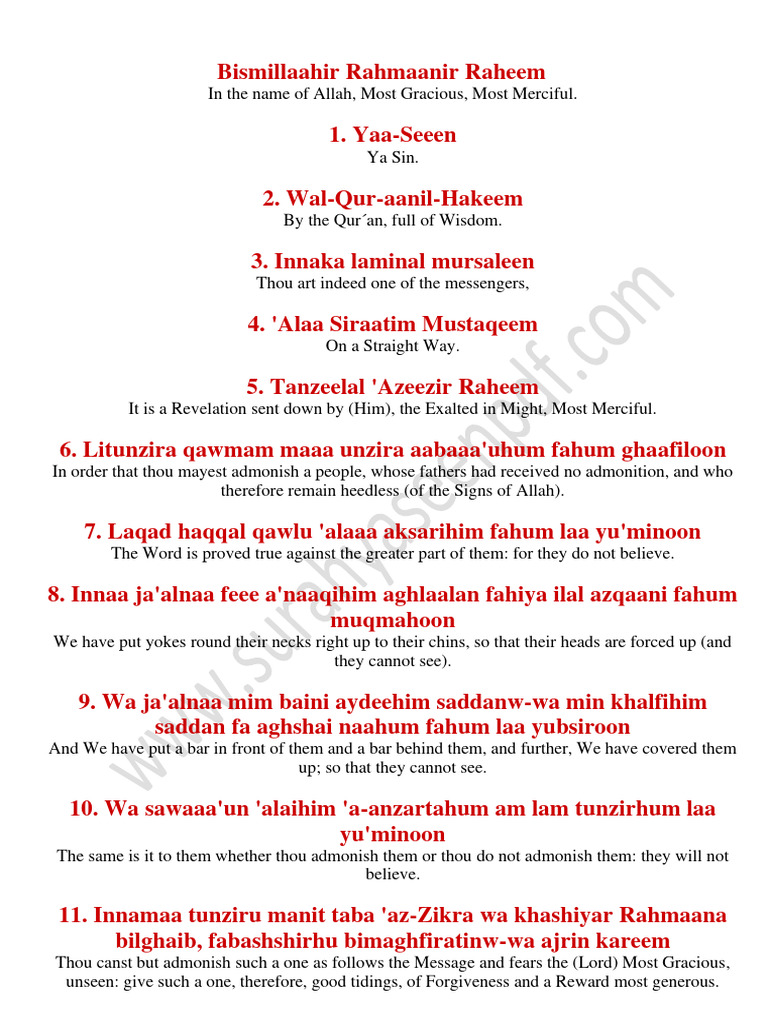 surah-yaseen-english-pdf | PDF | Religious Belief And Doctrine ...