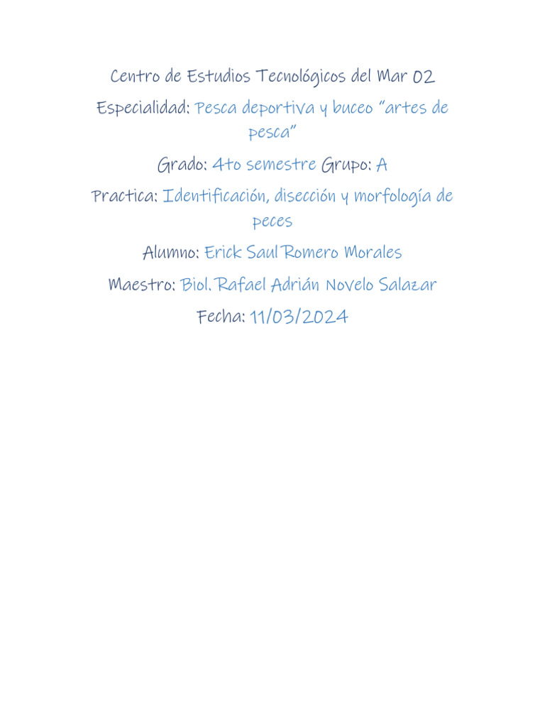 Reporte de Diseccion - 070921 | PDF | Pescado | Zoología