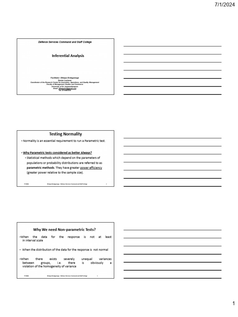 4 - Inferential Analysis - Slides | PDF | Normal Distribution | Statistical Inference