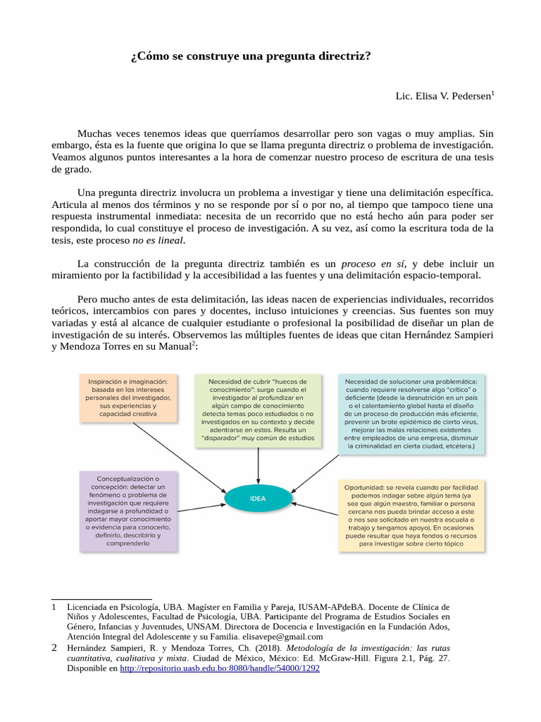 Cómo se construye una pregunta directriz | PDF | Teoría de apego ...