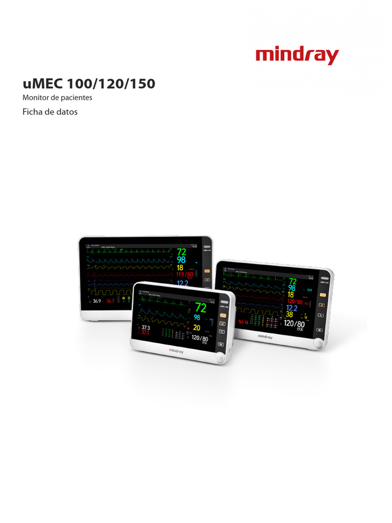 Monitor de Pacientes uMEC 100/120/150 | PDF | Electrocardiografia ...