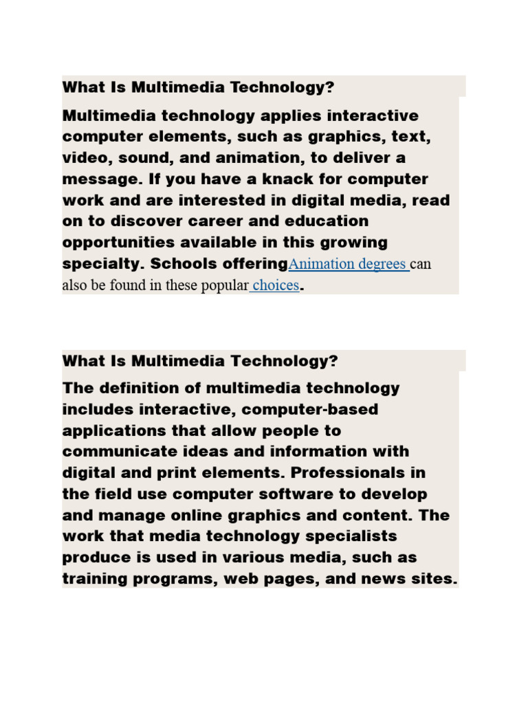 Multimedia Technology | PDF | Multimedia | Computer Network