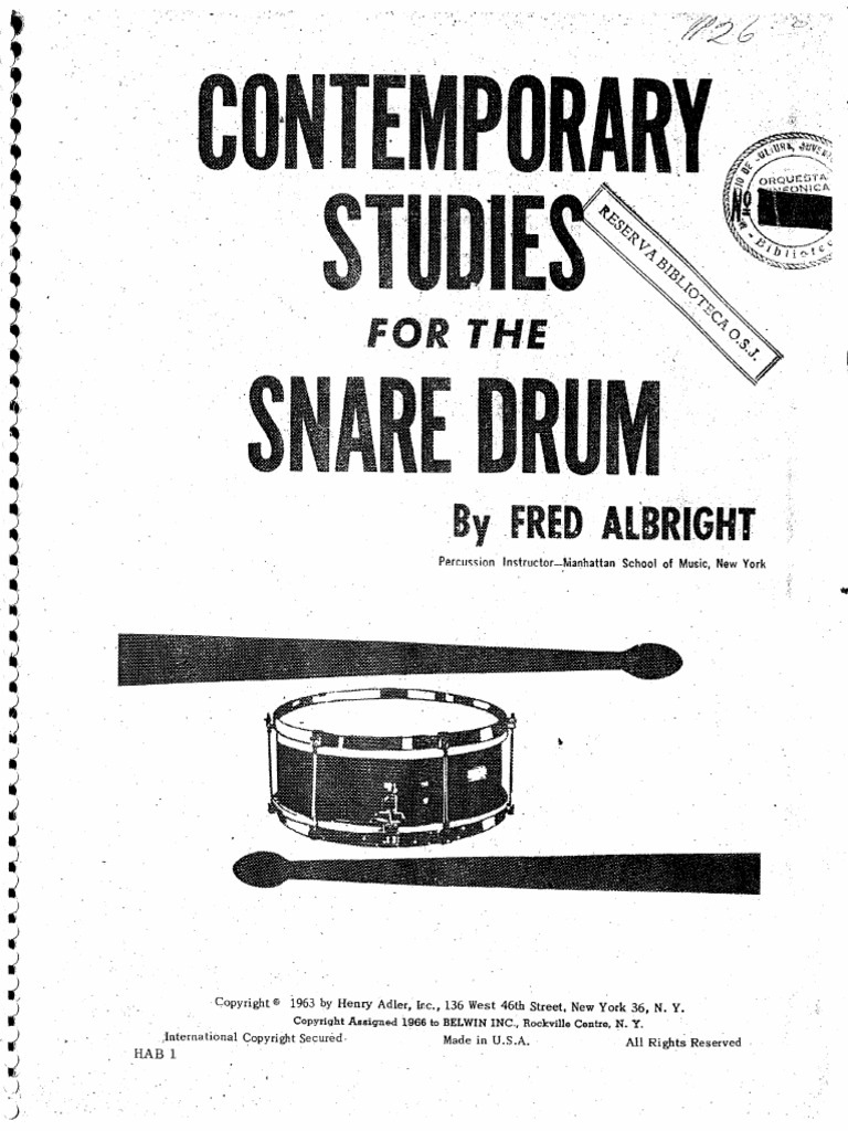 Albright - Contemporary Studies For The Snare Drum | PDF