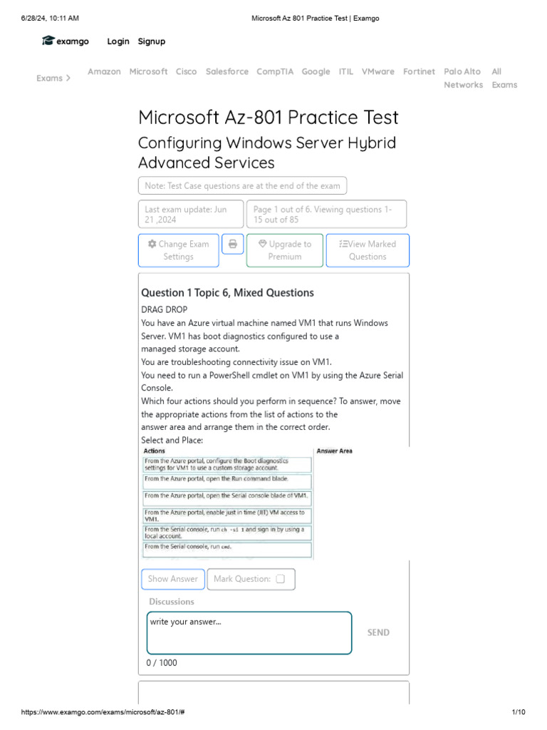 Microsoft Az 801 Practice Test - Examgo | PDF | Microsoft Azure ...