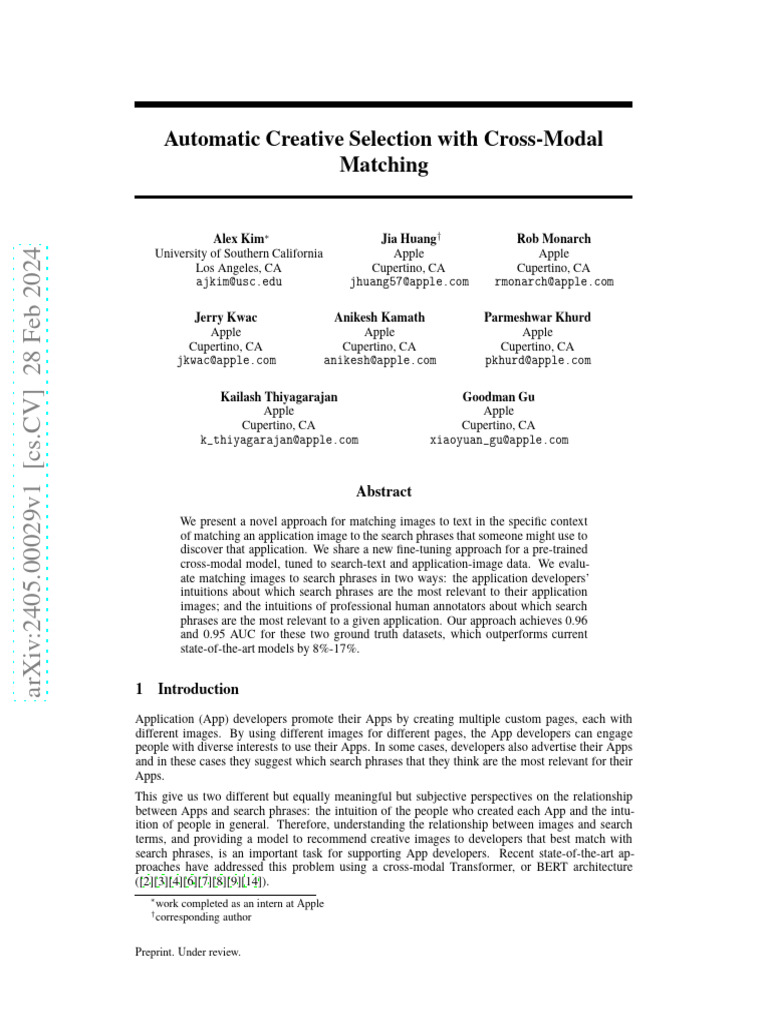 Automatic Creative Selection With Cross-Modal Matching | PDF ...
