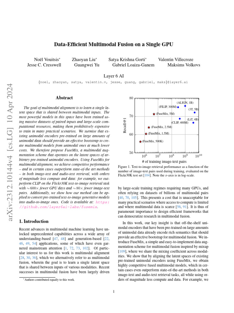 Data Efficient Multimodal Fusion On A Single Gpu Pdf Data