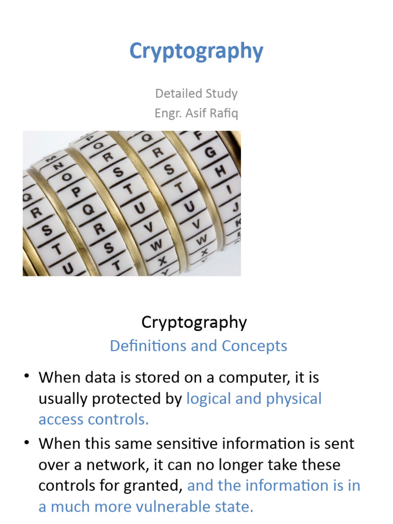 Lectures 13 To 15 - Cryptography Details Symmetric Encryption | PDF | Cryptography | Encryption