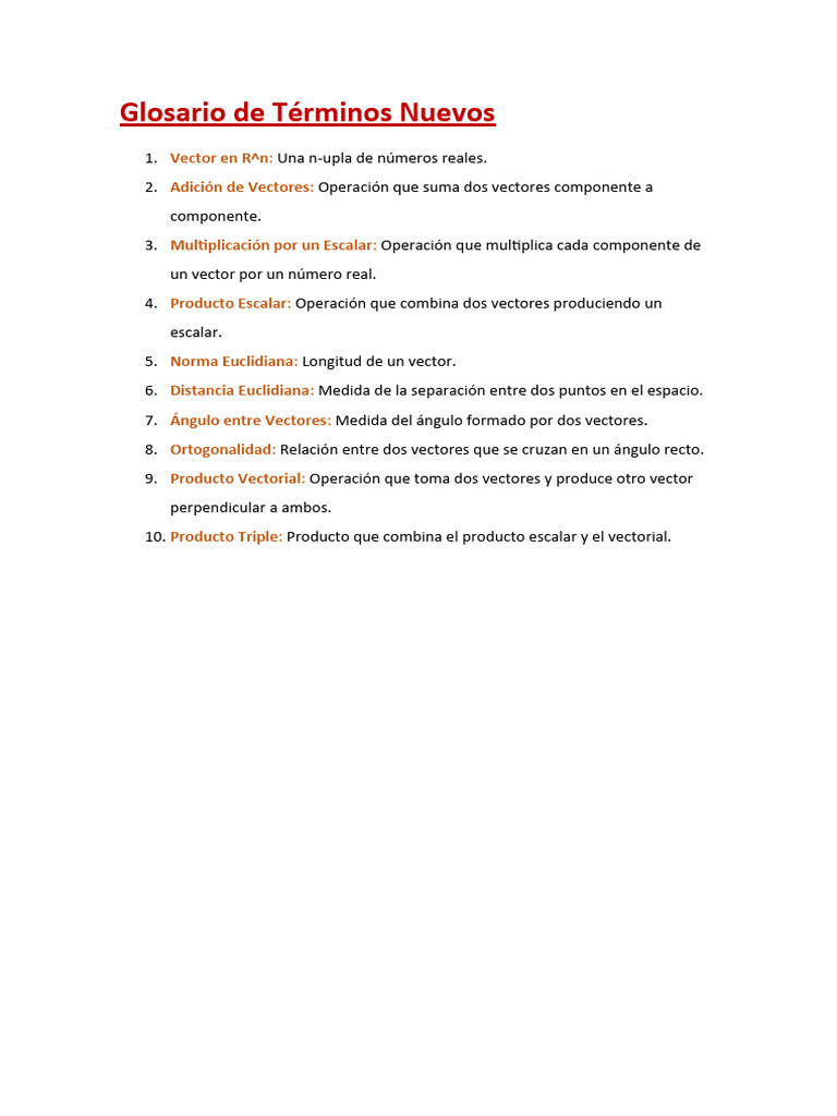 Glosario de Términos Nuevos | PDF