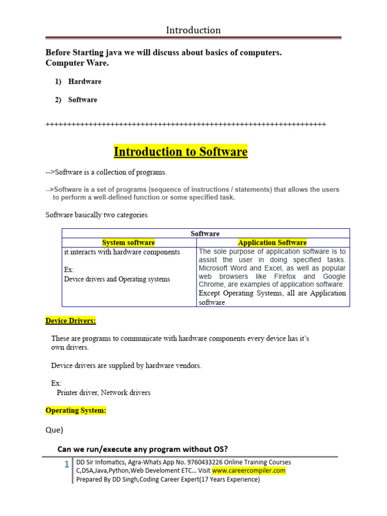 2 Day Software Introduction | PDF | Java (Programming Language) | Java (Software Platform)