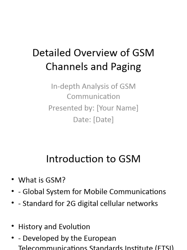 Detailed GSM Channels Paging Presentation | PDF | Gsm | Cellular Network