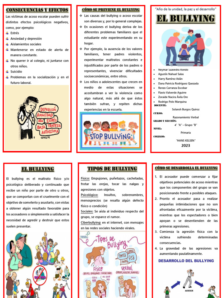 El Bullying Triptico | PDF | Psicología Social | Ciencias del ...