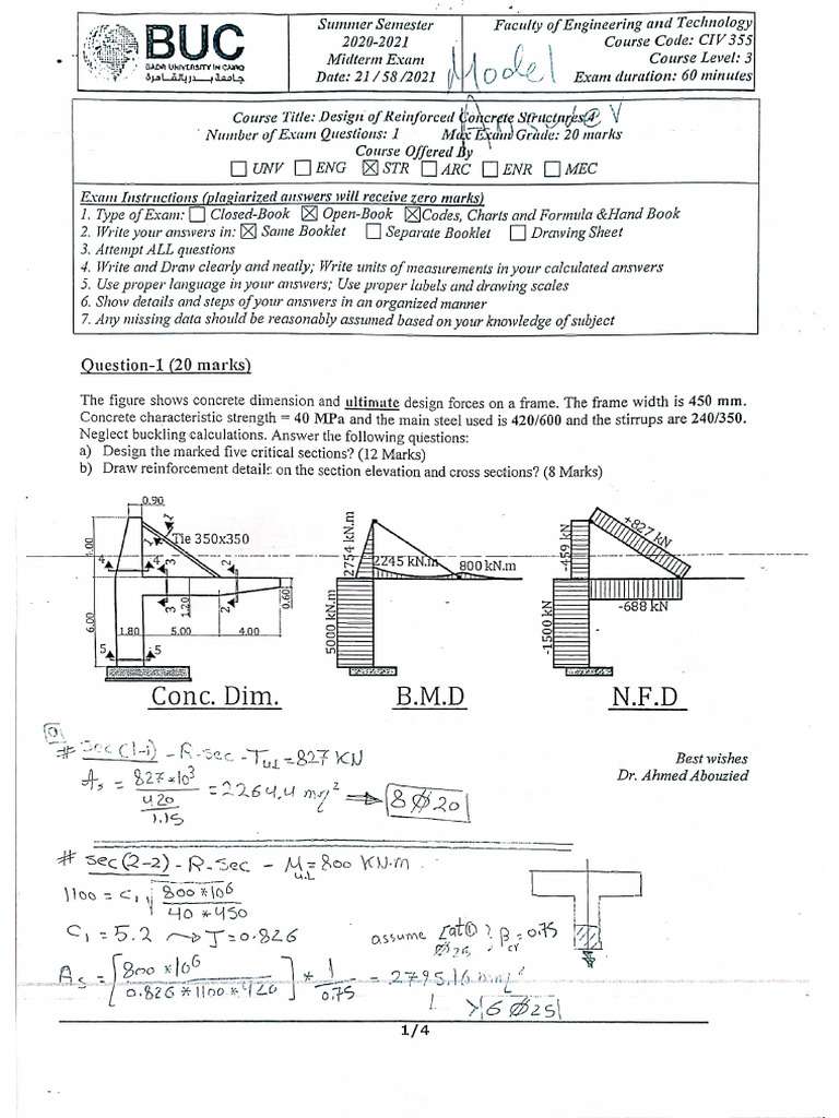 Midterm Model Answer-Summer 2021 | PDF