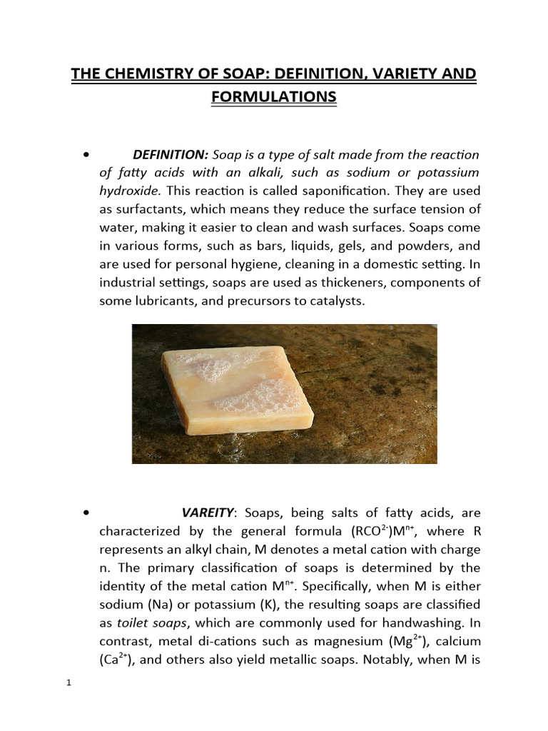 Compiled Theory-1 (Soap Project) | PDF | Detergent | Soap