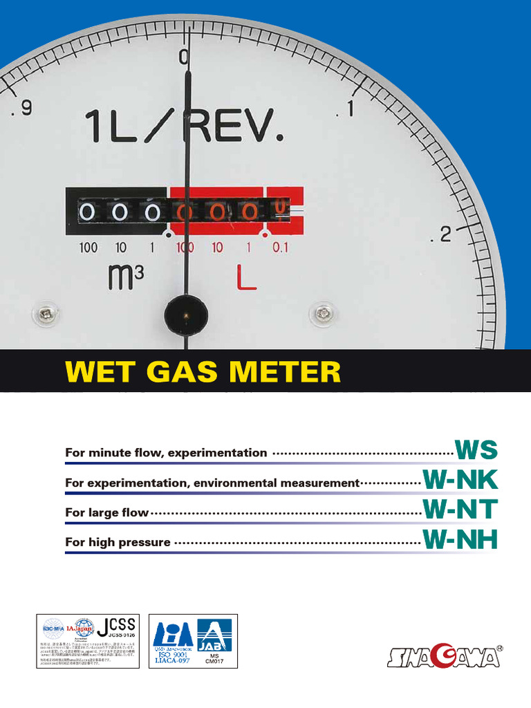 Wet Gas Meter Specifications and Features | PDF | Pressure Measurement ...