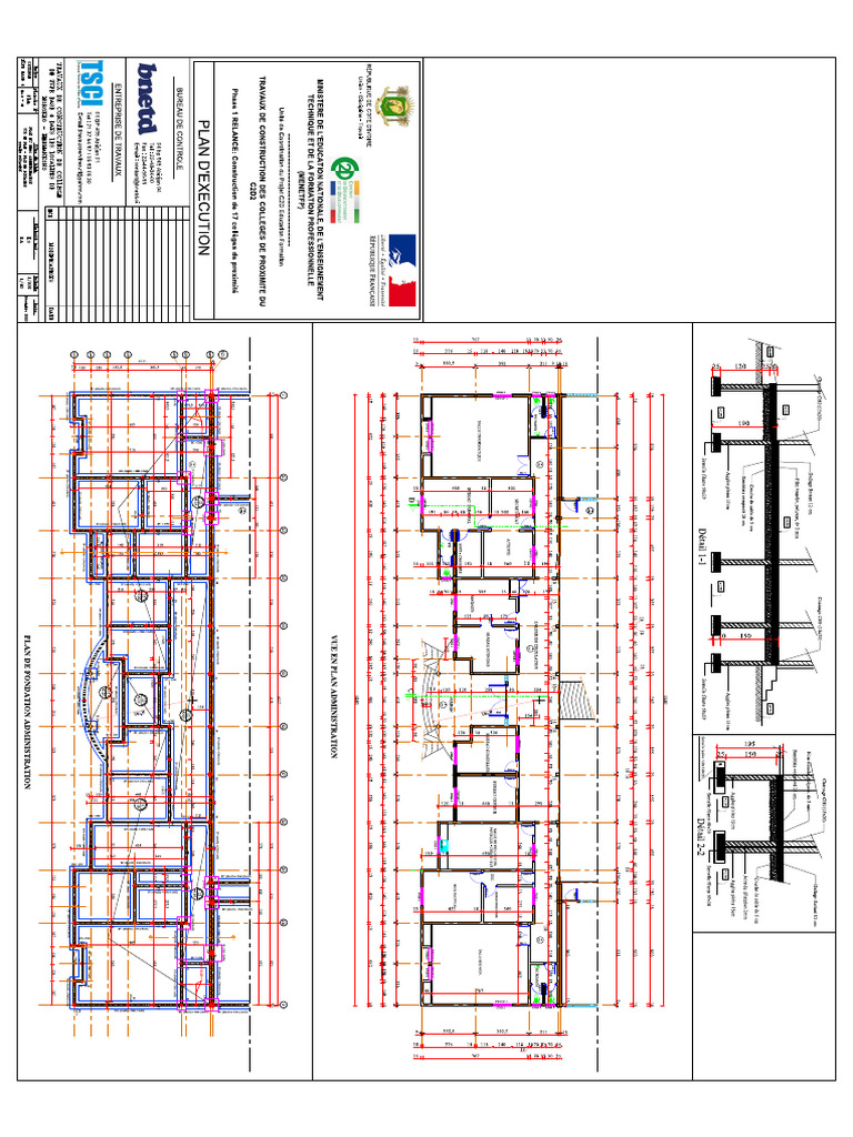 11-Plan Du Bloc Administration (Vue en Plan-Plan de Fondation - Details ...