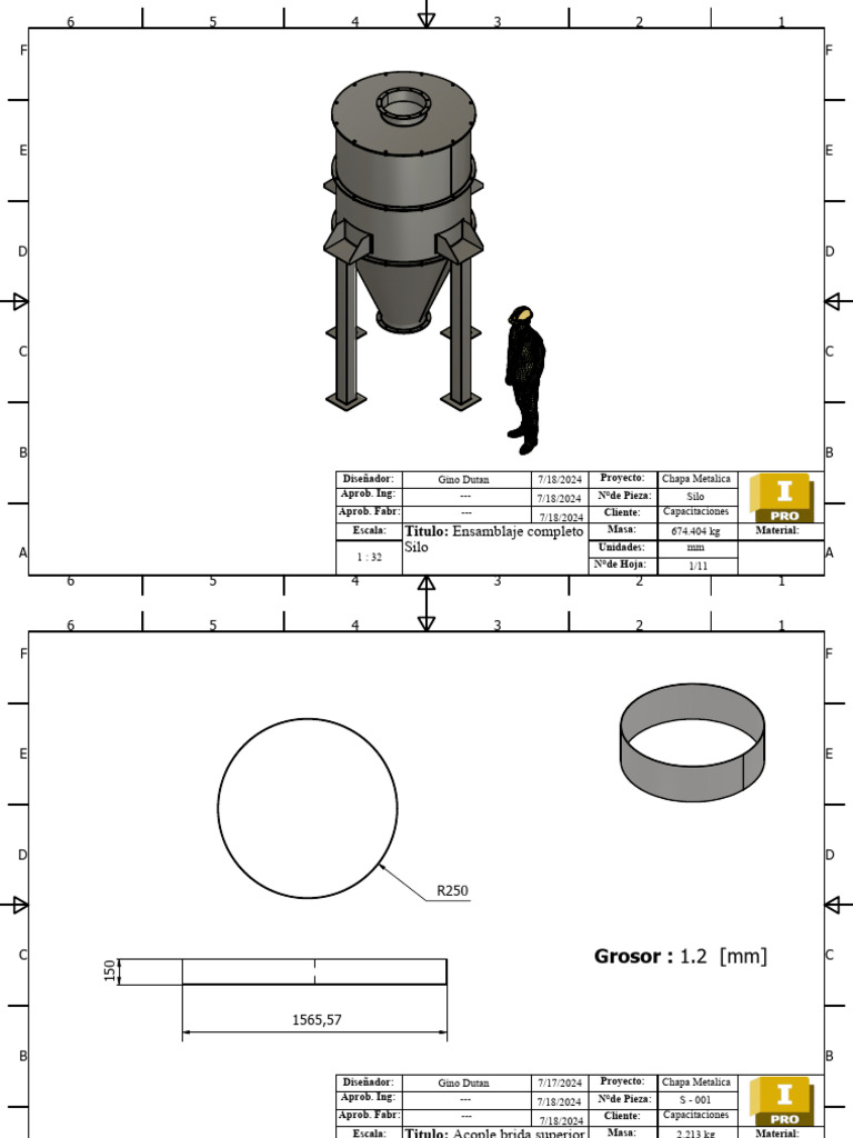 Planos Silo Completo Fino PDF | PDF | Rieles | Materiales de construcción