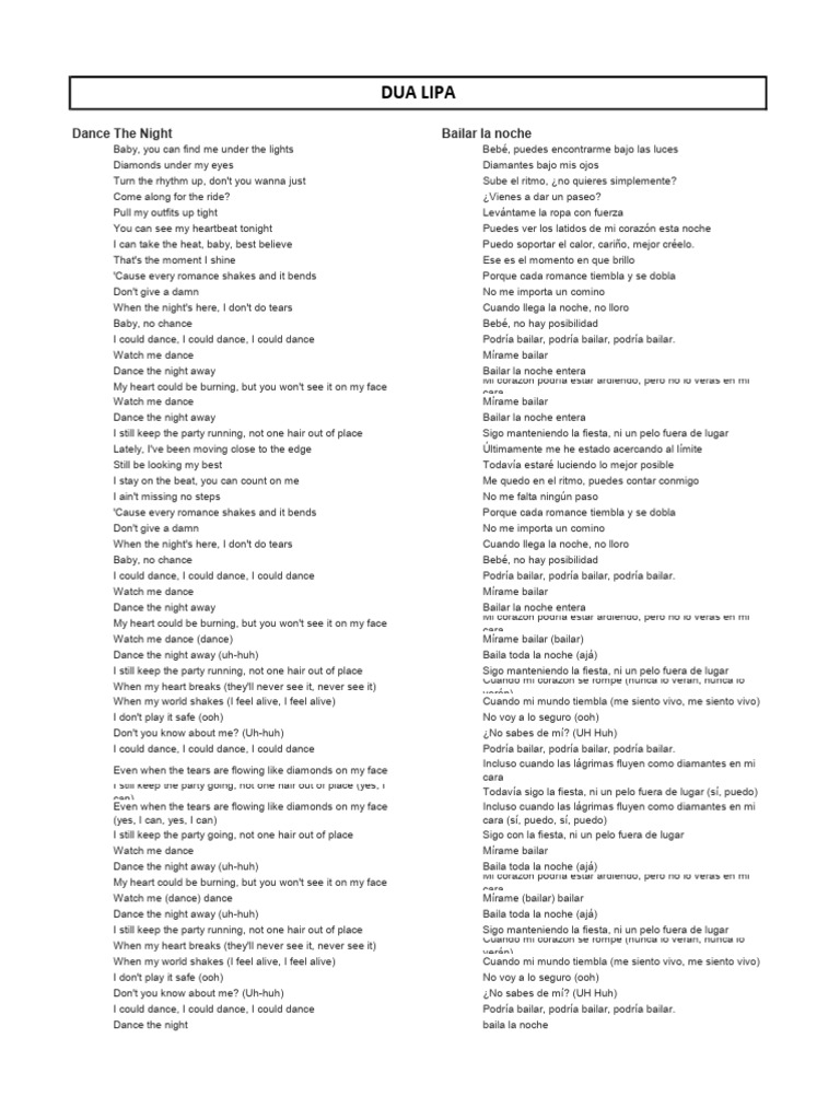 Canciones Dua Lipa | PDF | Canciones escritas