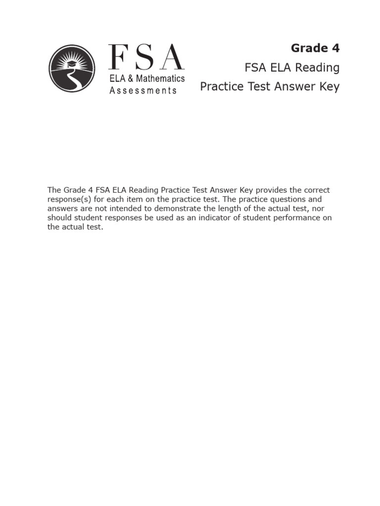 FSA 2020 4R Practice-Test Answer-Key PBT | PDF | Tyrannosaurus