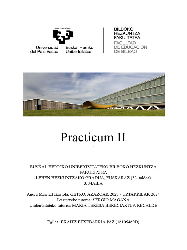 Practicum Ii - Ekaitz - Etxebarria | PDF