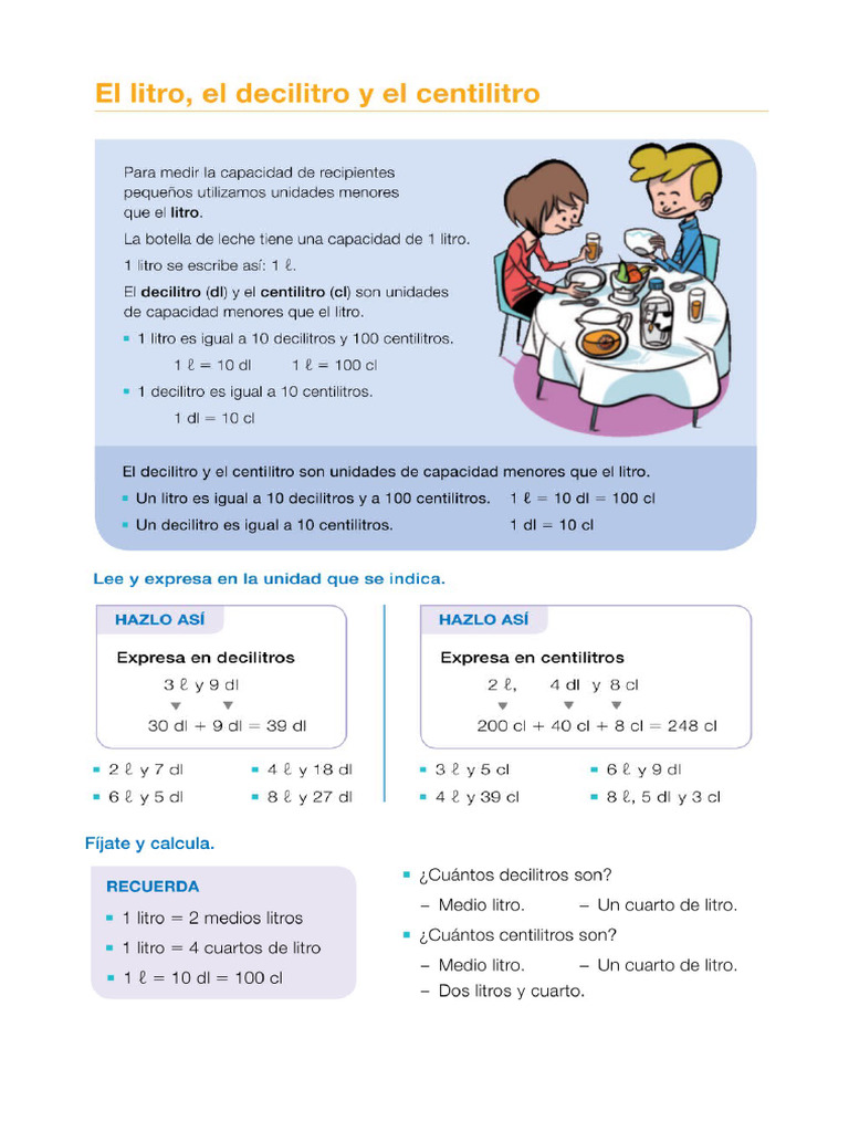 Decilitro, Litro, Etc Llaverito | PDF