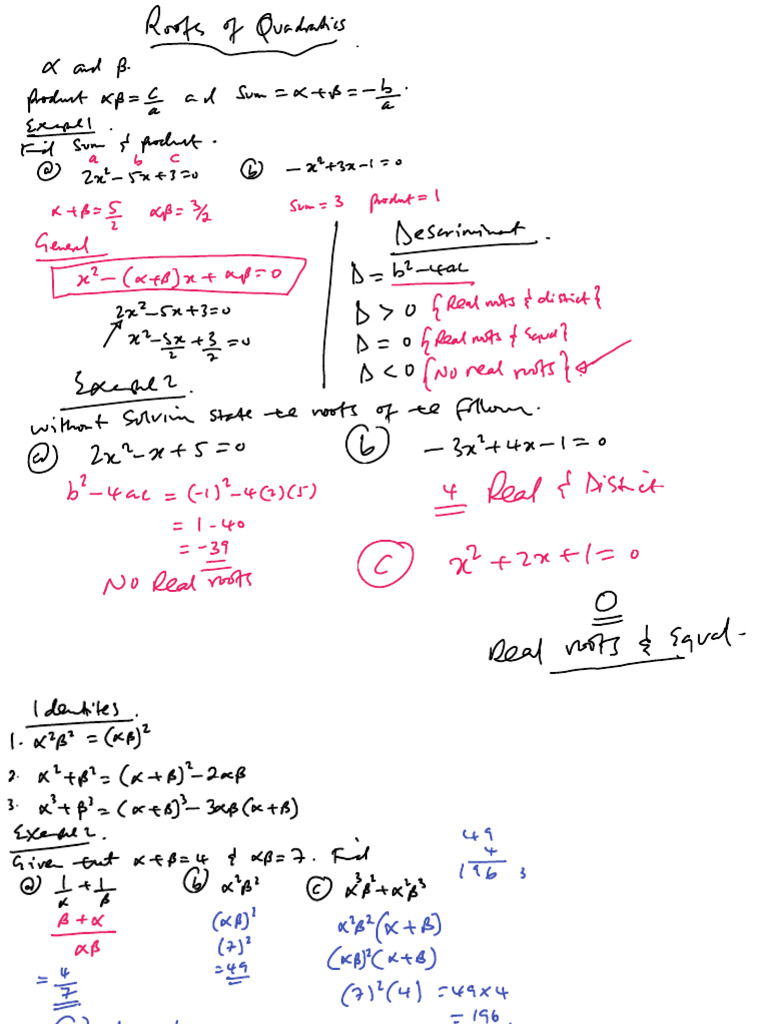 Quadratic Roots | PDF