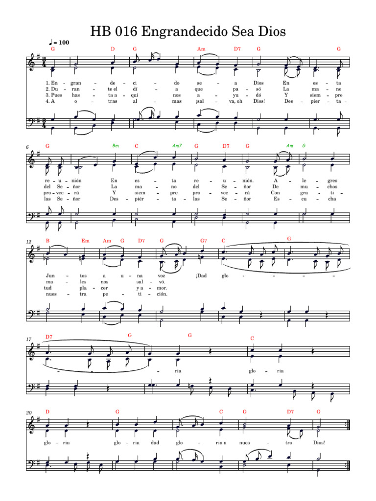 HB 016 Engrandecido Sea Dios | PDF