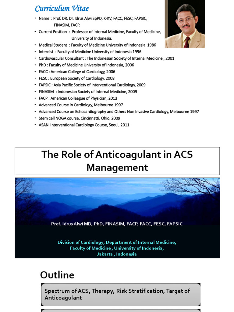 Idrus Alwi - The Role of Anticoagulant in ACS Management - PIN PAPDI ...