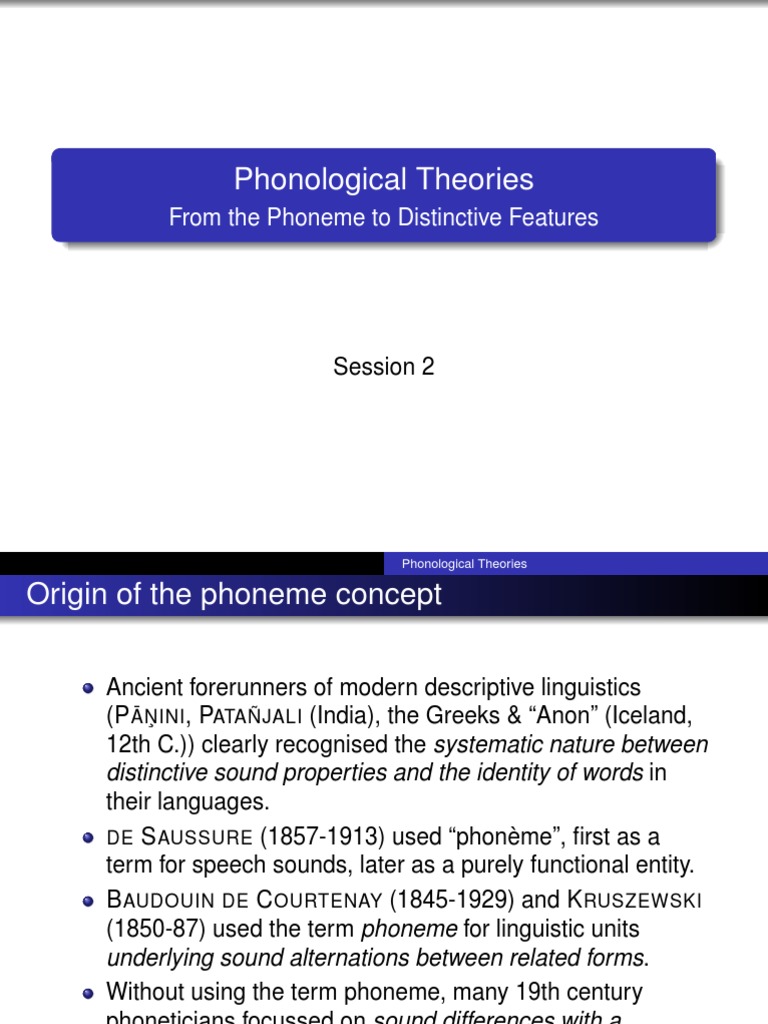 Phonological Theories: From The Phoneme To Distinctive Features | PDF ...