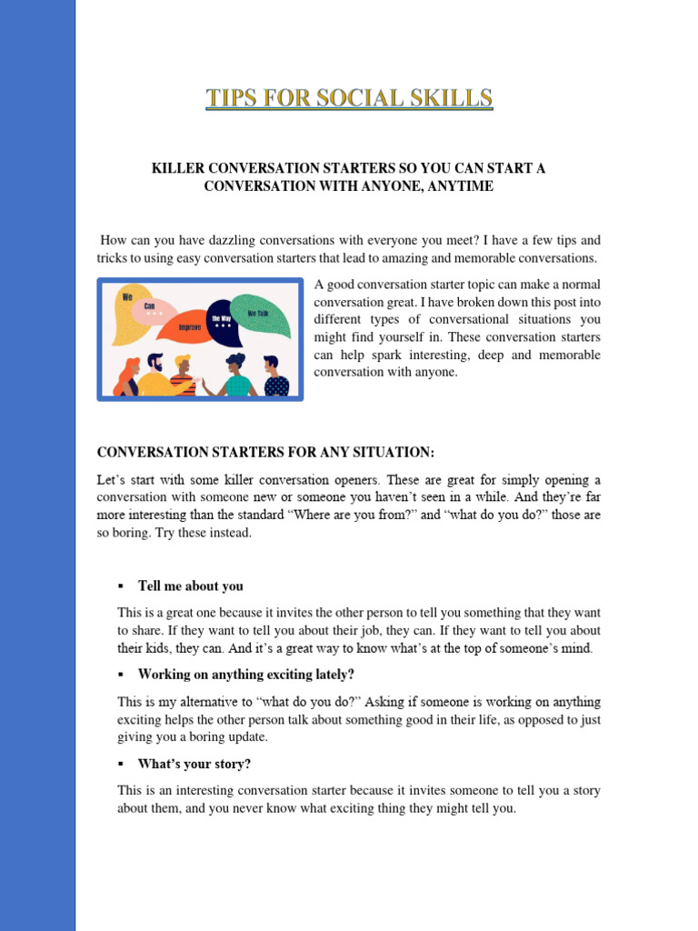 Tips-For-Social-Skills 1 1609 0 | PDF