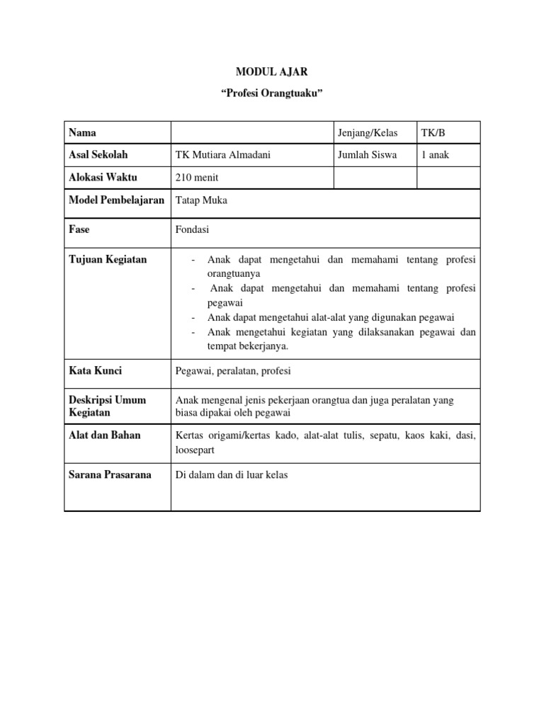 Modul Ajar - Profesi | PDF